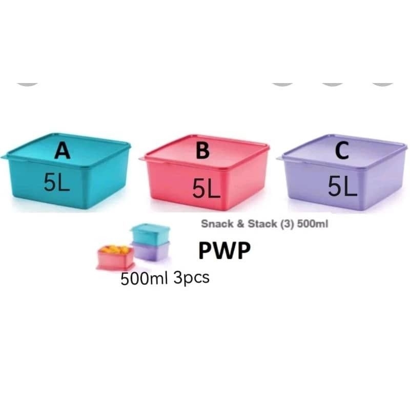Tupperware Snack N Stack 5L(1)/500ml(3pcd | Shopee Malaysia