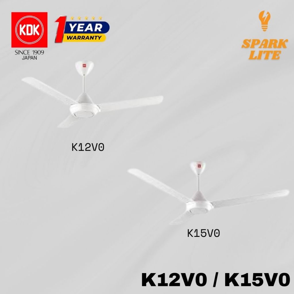 KDK K12V0 K15V0 48" 60” Regulator 3 Blades Ceiling Fan / 48" 60" Kipas ...
