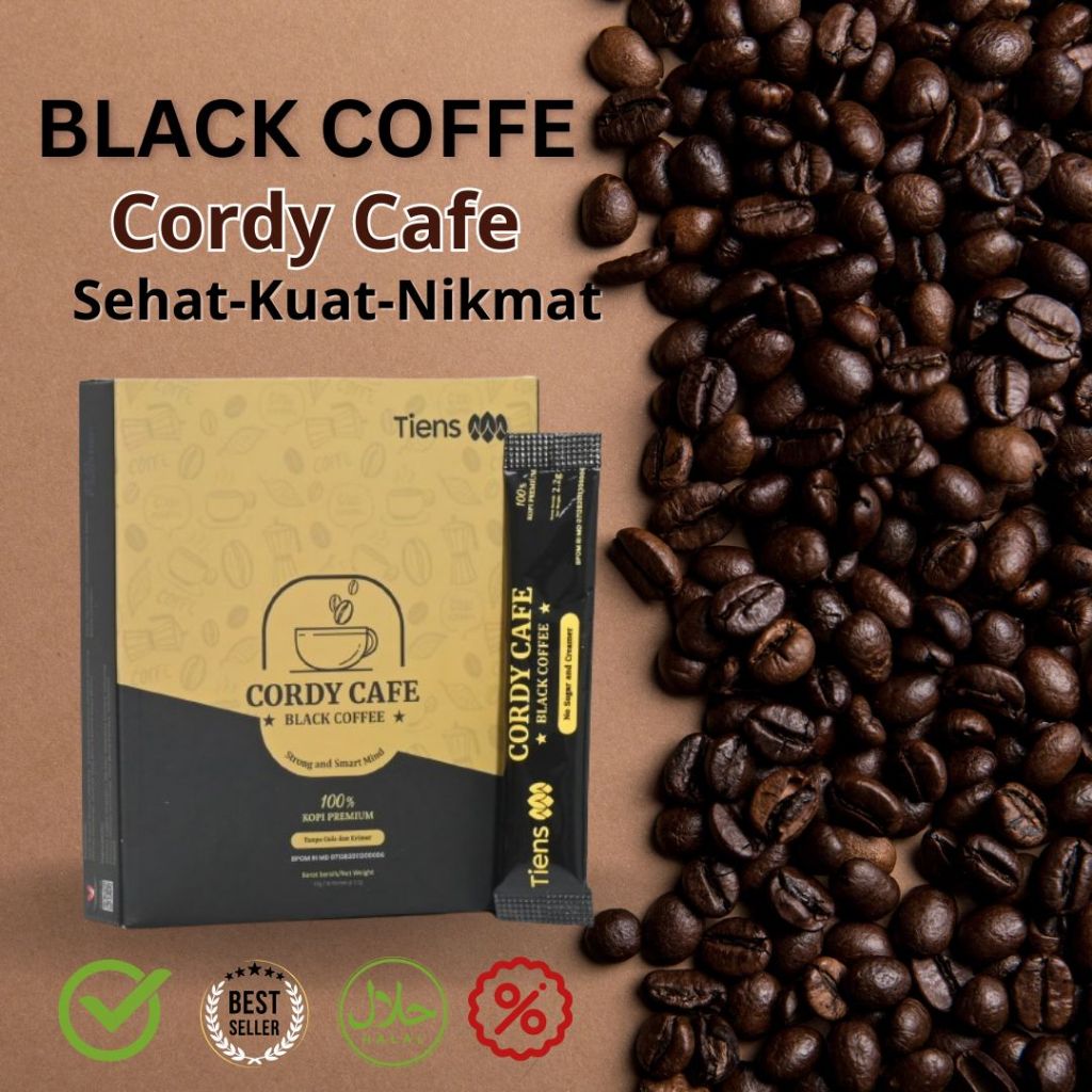 CORDY CAFE BLACK COFFEE ORIGINAL - KOPI CORDYCEPS BOOSTER IMUNITY JAGA ...