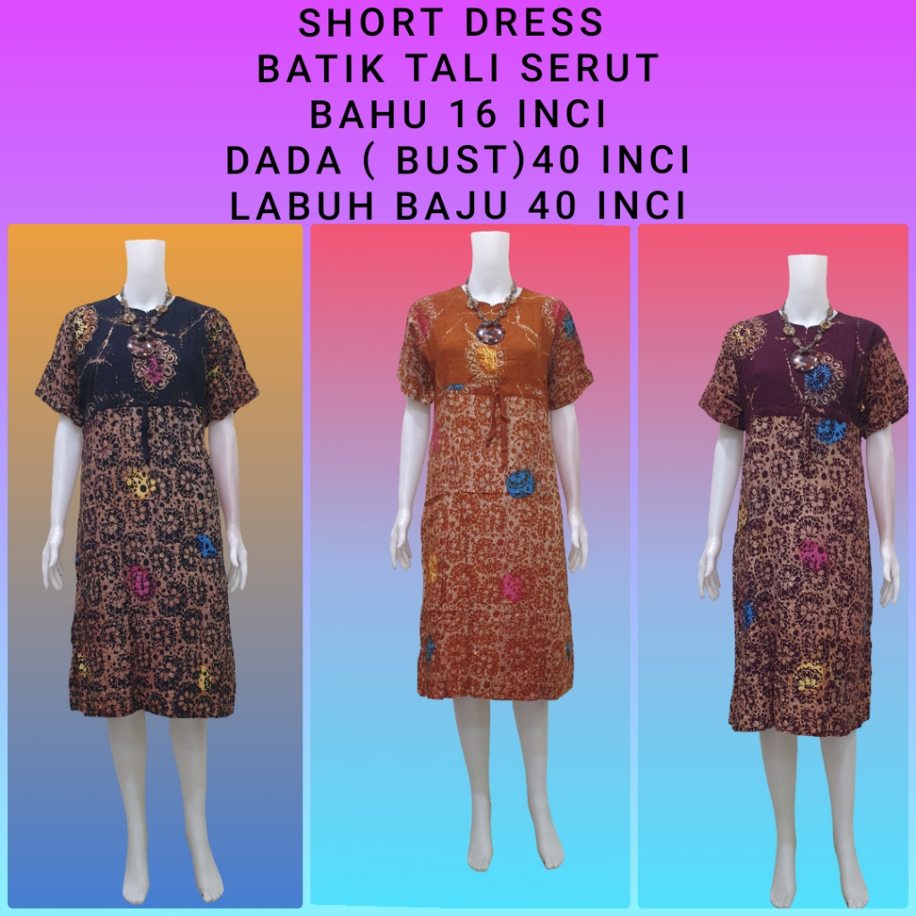 SHORT DRESS BATIK TALI SERUT (NT) | Shopee Malaysia
