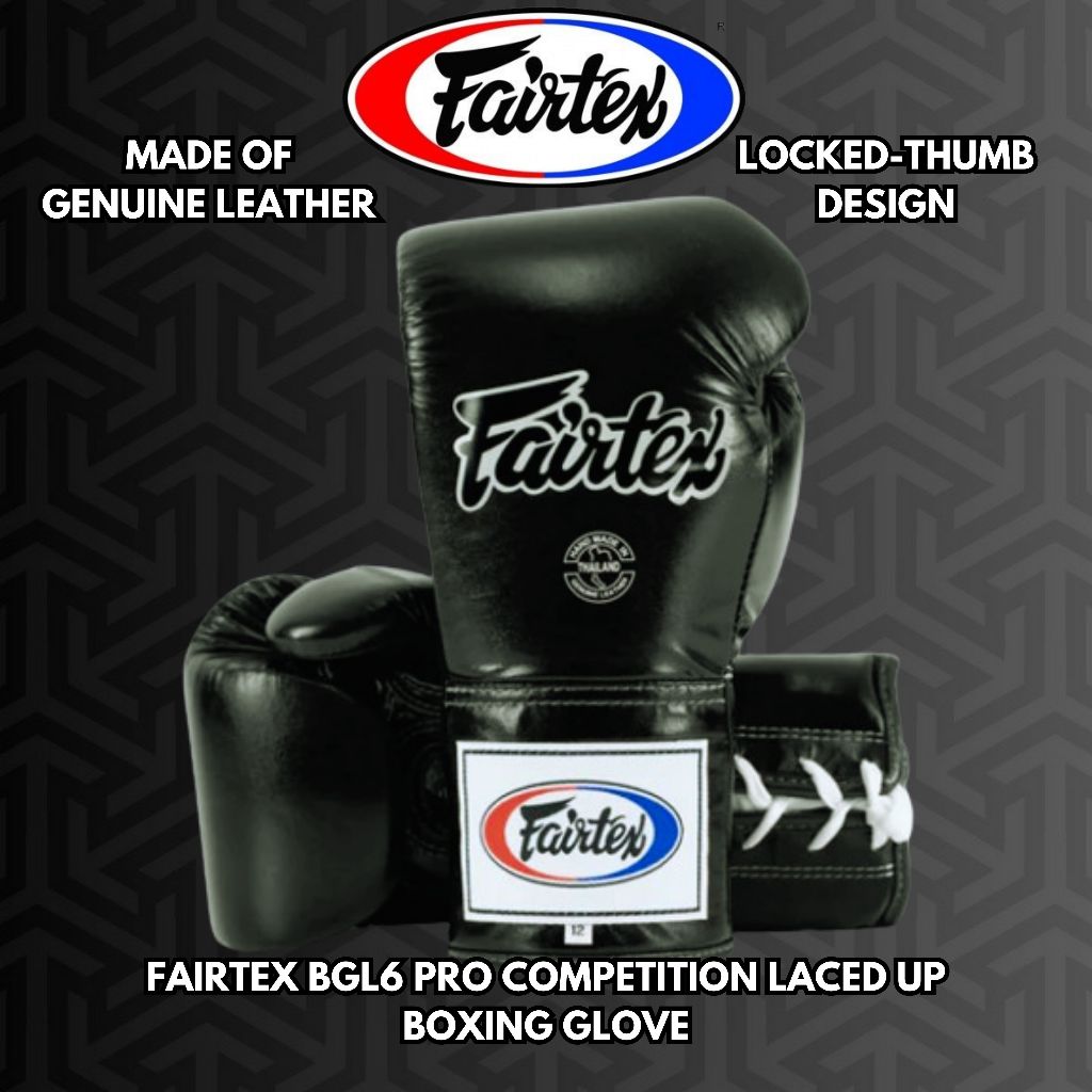 Fairtex BGL6 Lace-up Competition Boxing Gloves Muay Thai Boxing Glove ...