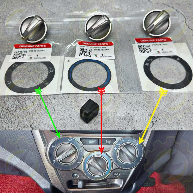 PERODUA AXIA 2014-2022 AIR COND KNOB / STICKER / LABEL | Shopee Malaysia