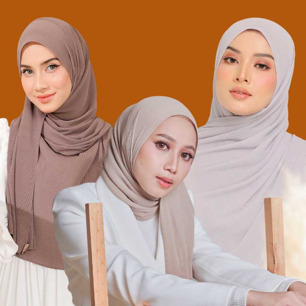 Airy Pleated Shawl TAK LABUH Premium Pleated Scarf Ironless Pleated ...