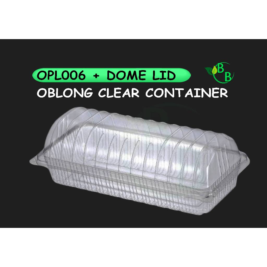 OPS L006-OBLONG CLEAR CONTAINE With Lock Dome Lid[100pcs±] Bakery ...