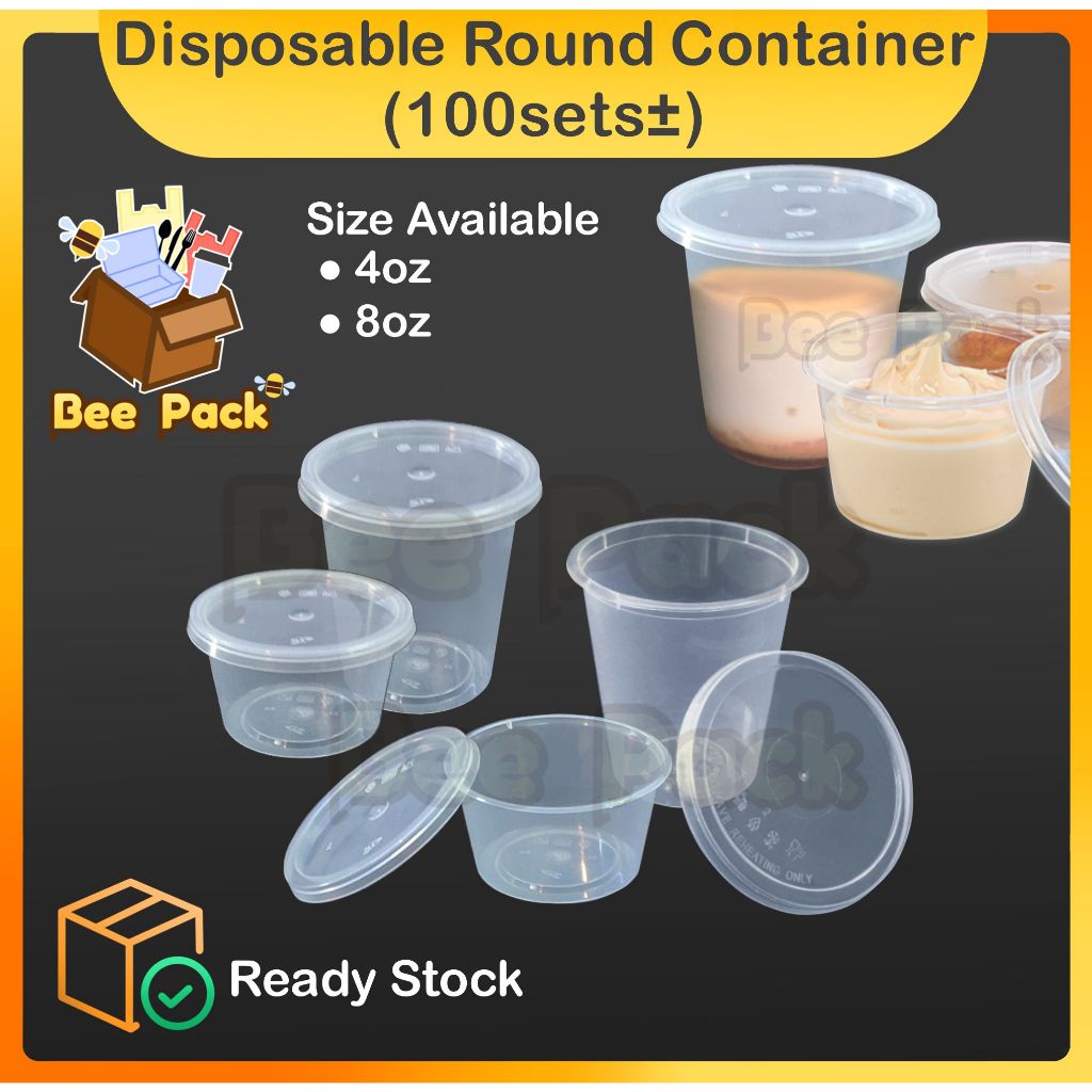 Disposable Plastic Food Round Container /Jelly Container /Bekas Plastik ...