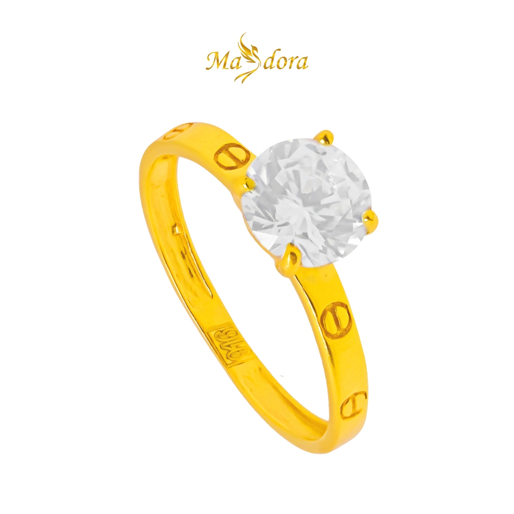 MASDORA 916 Gold Ring Rings Cincin Emas ~ Screw Mark Solitaire (EMAS ...