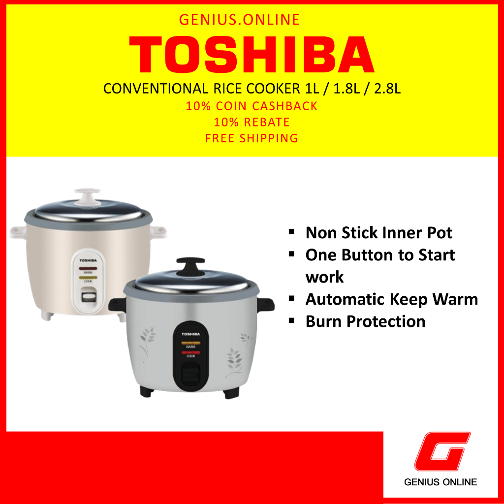 TOSHIBA Conventional Rice Cooker (1L/1.8L/2.8L) RC-T10CEMY(GY)/RC ...