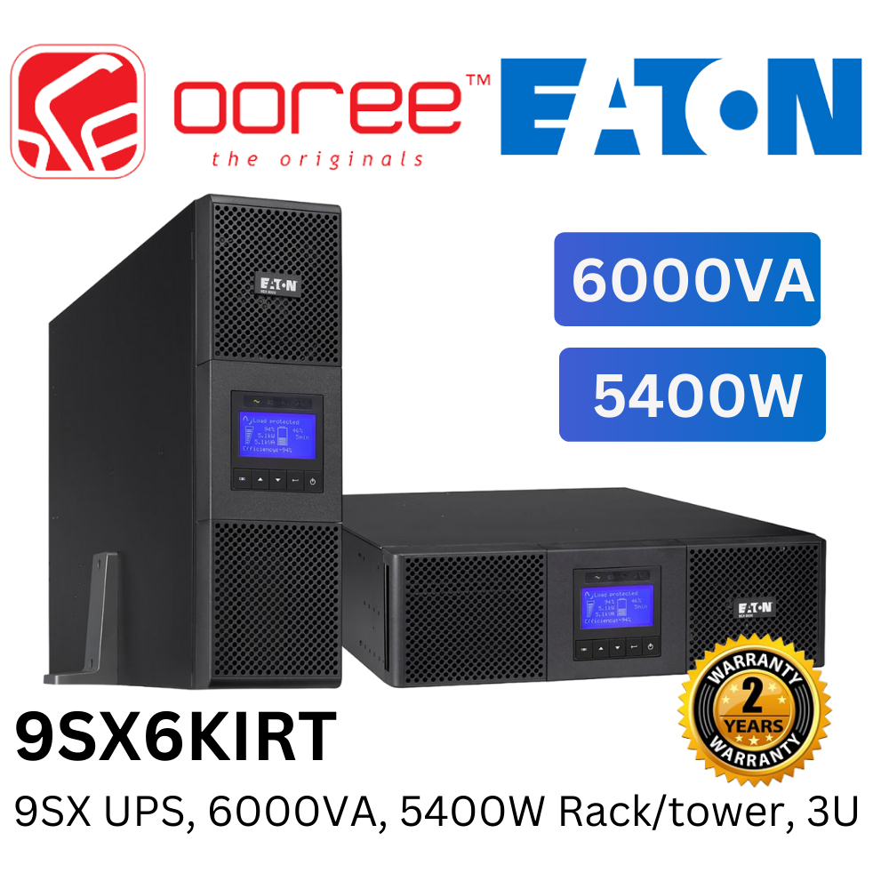 EATON 9SX6KIRT 9SX UPS, 6000VA, 5400W, RACK/TOWER 3U *UNINTERRUPTIBLE ...