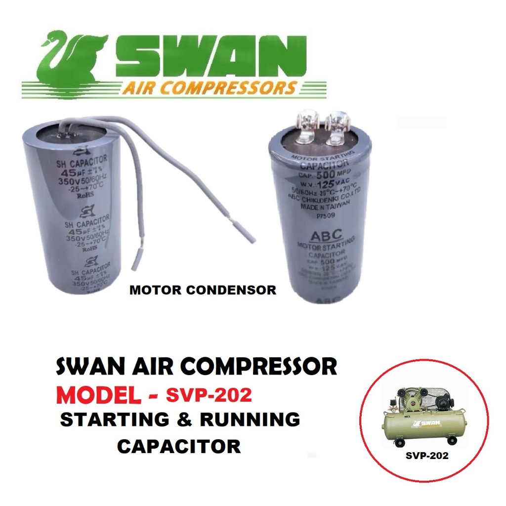 SWAN AIR COMPRESSOR MOTOR CAPACITOR MOTOR CONDENSOR RUNNING STARTING ...