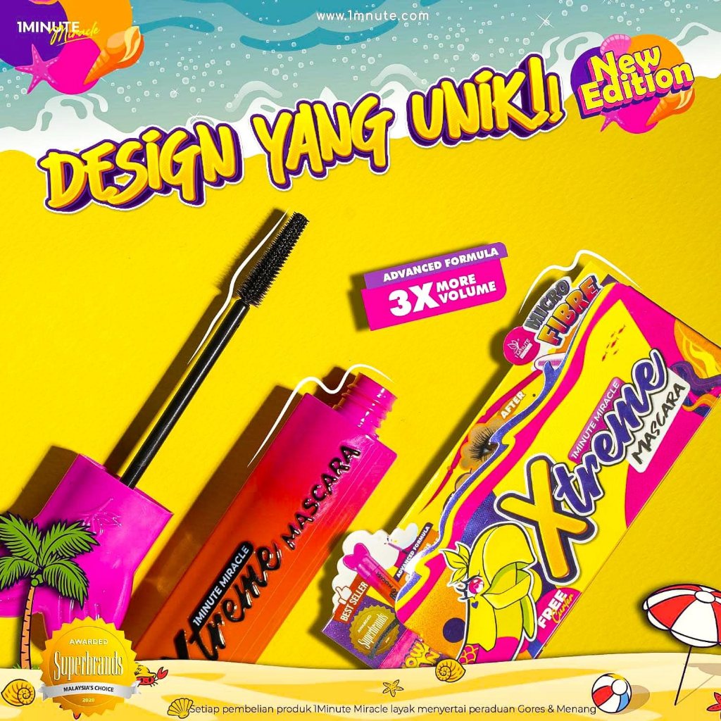 1MM - 1 MINUTE MIRACLE XTREME MASCARA 𝐌𝐄𝐑𝐌𝐀𝐈𝐃 𝐄𝐃𝐈𝐓𝐈𝐎𝐍 | ORIGINAL | Shopee Malaysia