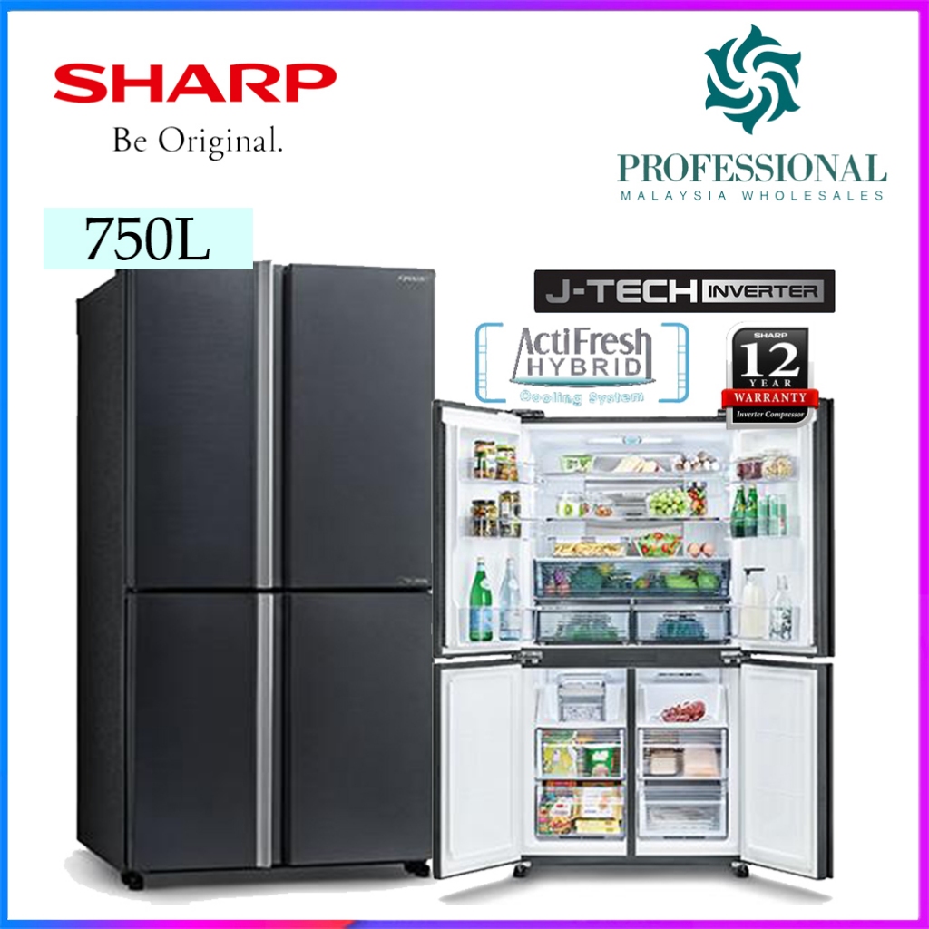 SHARP 4 Door 750L J-Tech Inverter Avance Refrigerator - SJF921VMSS Fridge Peti Ais Peti Sejuk ...