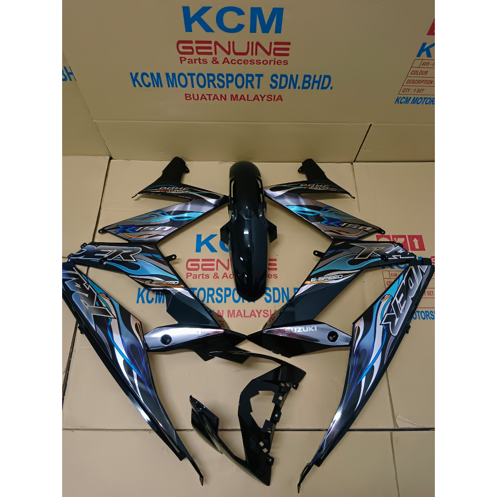 COVER SET ORIGINAL SUZUKI RAIDER 150 METALLIC BLACK CHROME DESIGN ...