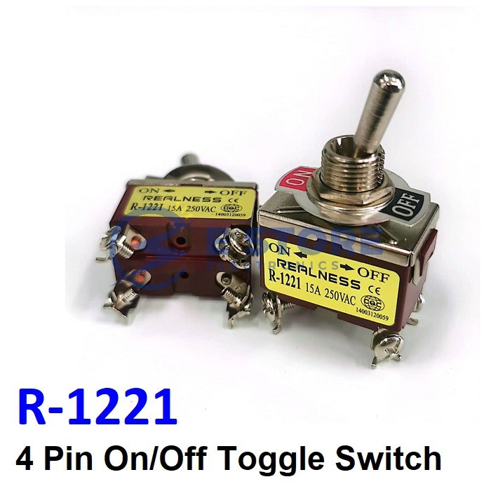 R-1221 Toggle Switch DPST ON/Off 2 Position AC 15A/250V 20A/125V 4 Screw Terminals | Shopee Malaysia