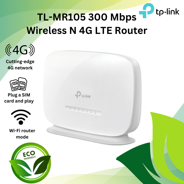TP-Link TL-MR105 Wireless N300 4G LTE Modem WiFi Router Direct SIM ...