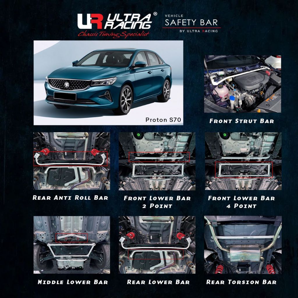 Proton S70 - Ultra Racing Safety Bar full bar original | Shopee Malaysia