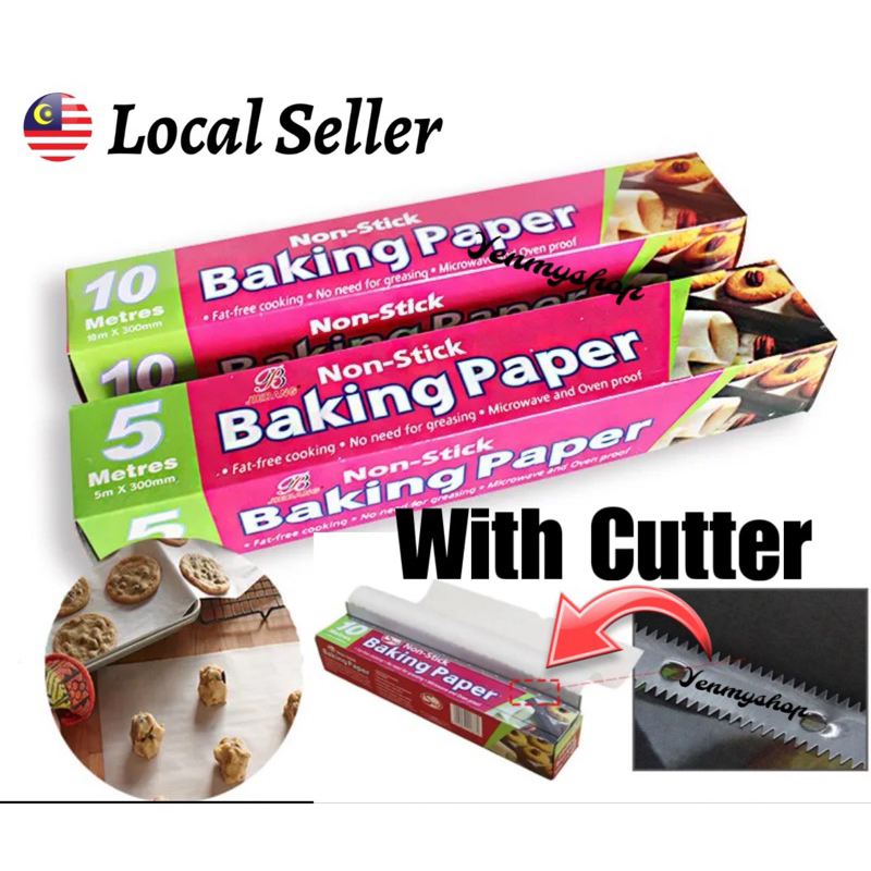 Non Stick Baking Paper Sheets With Cutter Kertas Minyak Pelapik Oven ...