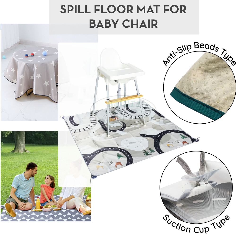 Baby High Chair Spill Splash Floor Mat Waterproof Play Picnic for ...
