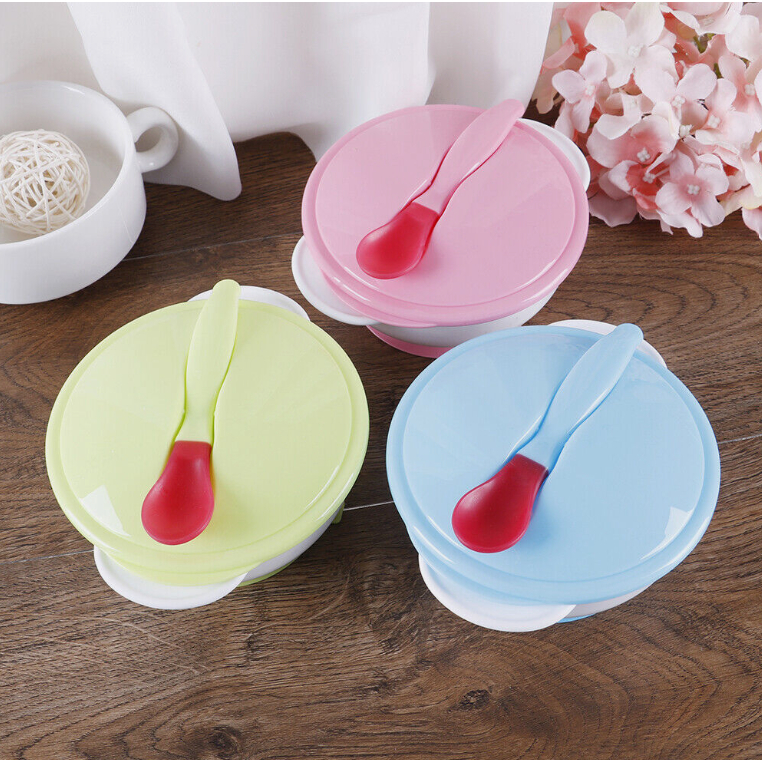 Set Mangkuk Pinggan Makan Bayi Peralatan Makan Anti Gelincir Dengan ...