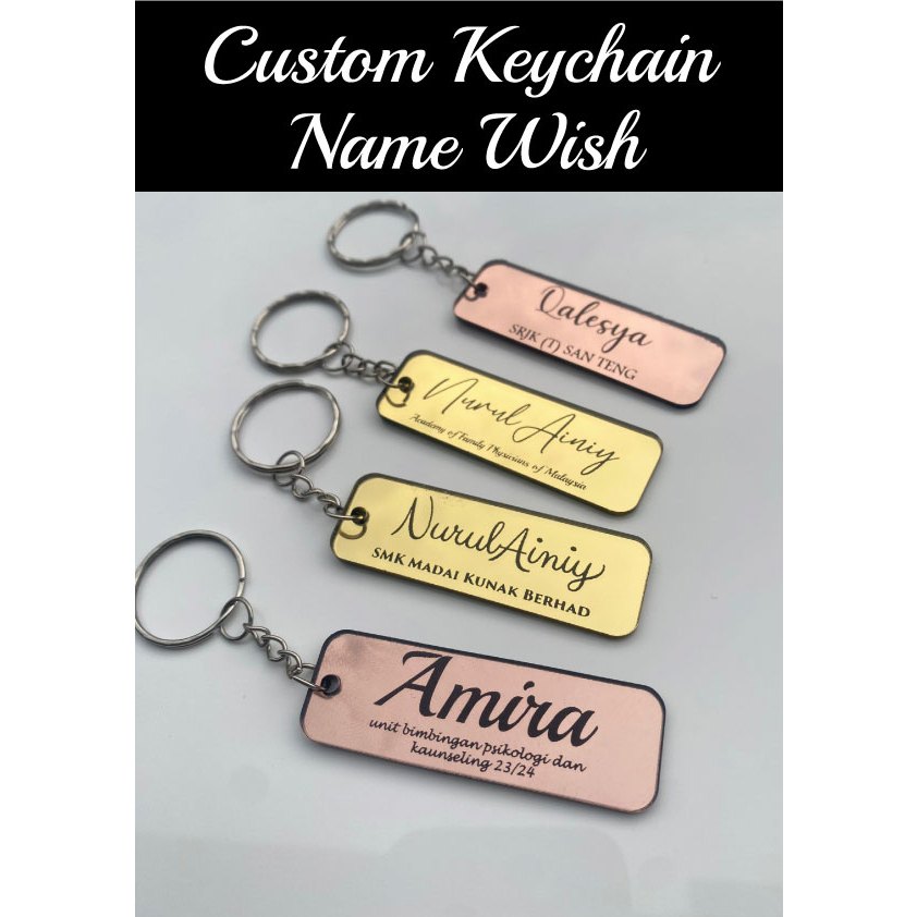 Keychain Nama Custom Hadiah Perempuan Freegift Friend Hari Guru Cikgu ...