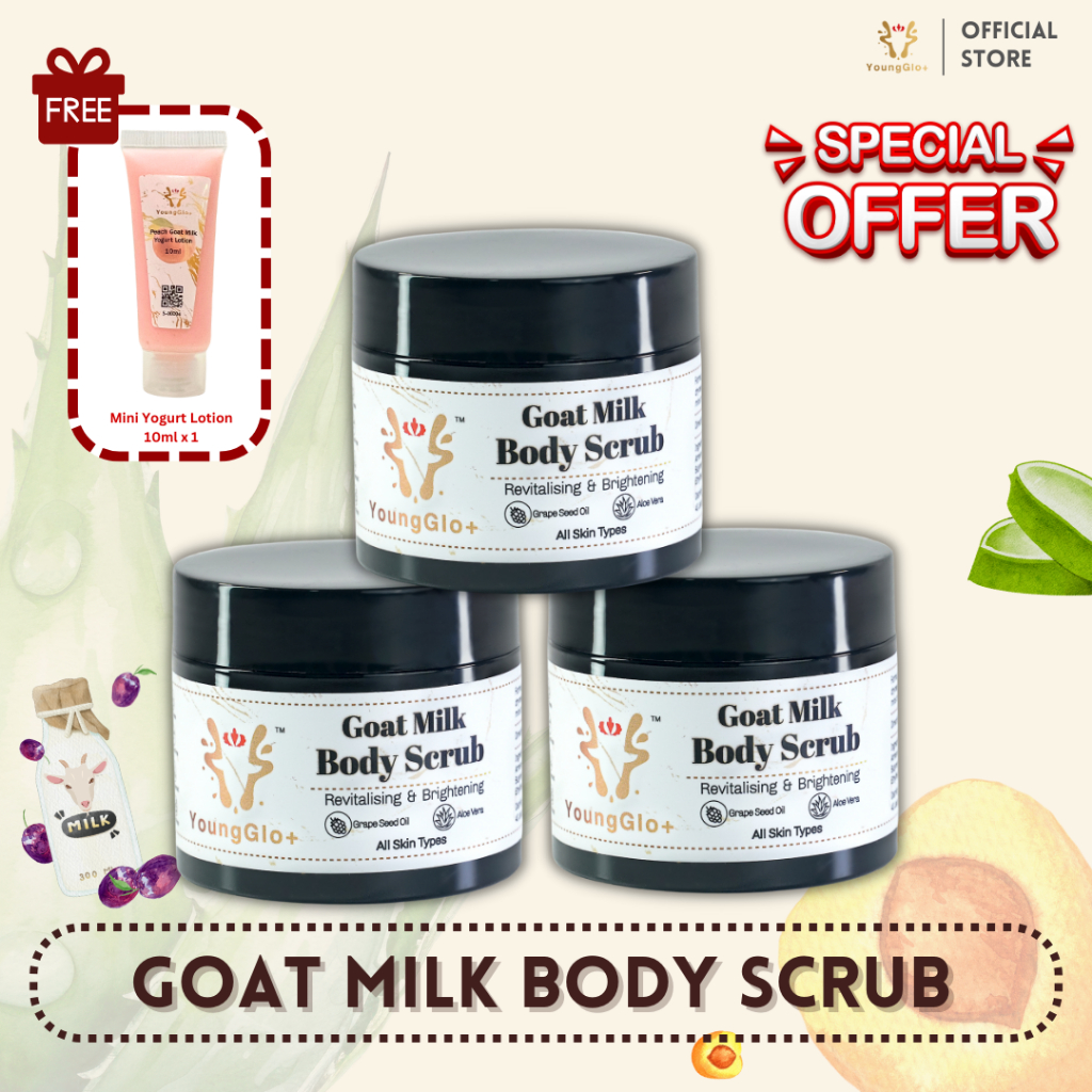 Body Scrub - YoungGlo+ - Young's Glowing Anti-Sunburn & Whitening Goat ...