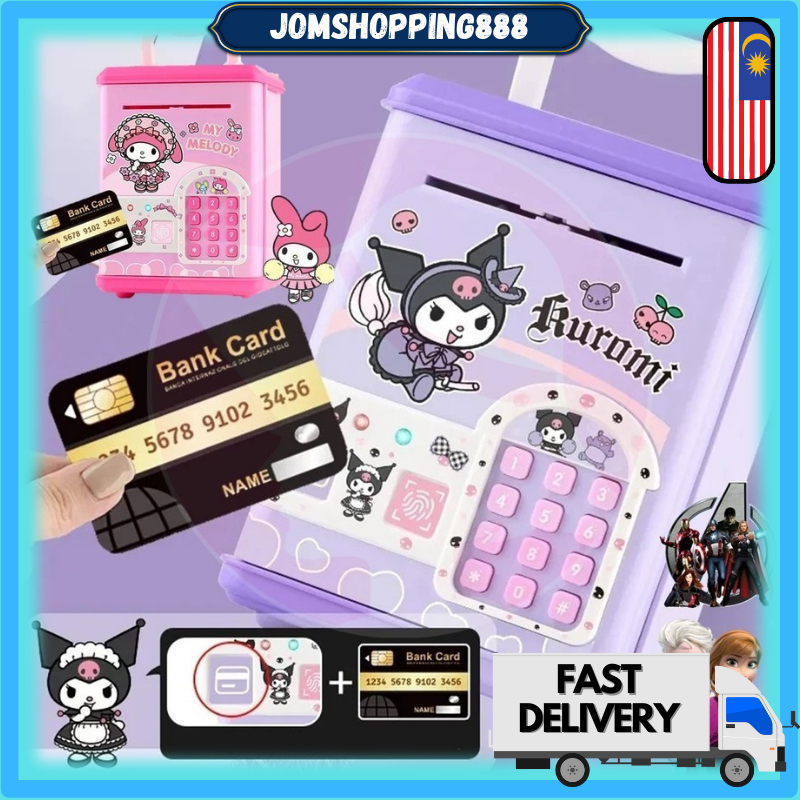 Sanrio Money Saving Box Kuromi ATM Machine Card & Fingerprint Unlock ...