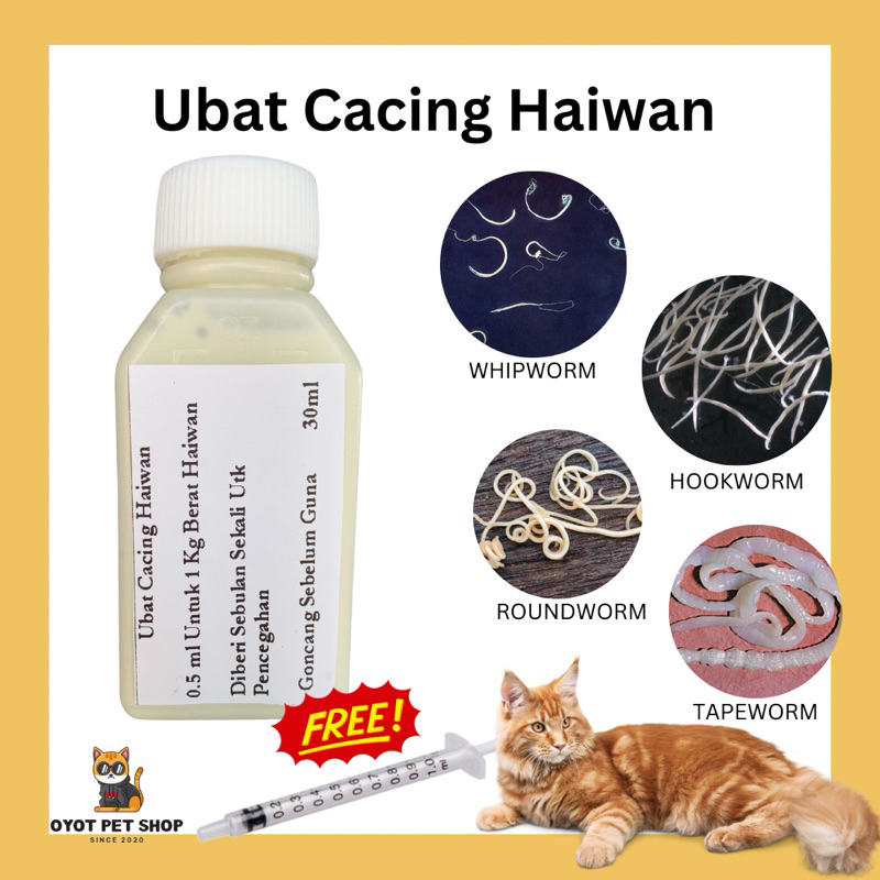 Ubat Cacing Kucing Anjing Arnab Haiwan Oral Suspension Khas Membasmi ...