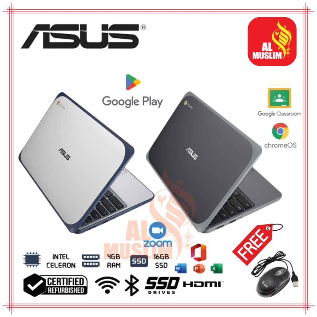 Asus | C202S | 16GB Storage | 4GB RAM | 11.6″ Display | Intel Celeron ...