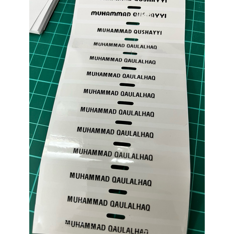 10, 54 pcs Sticker Nama Sekolah Waterproof (Transparent) dan Non ...