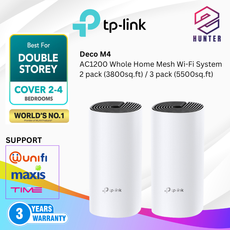 TP-LINK Deco M4 AC1200 Whole Home Mesh Wi-Fi System ( 2 pack / 3 pack ...