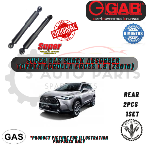 TOYOTA COROLLA CROSS 1.8 (ZSG10) (REAR 2PCS) 100% (GAB) SUPER GAS SHOCK ...