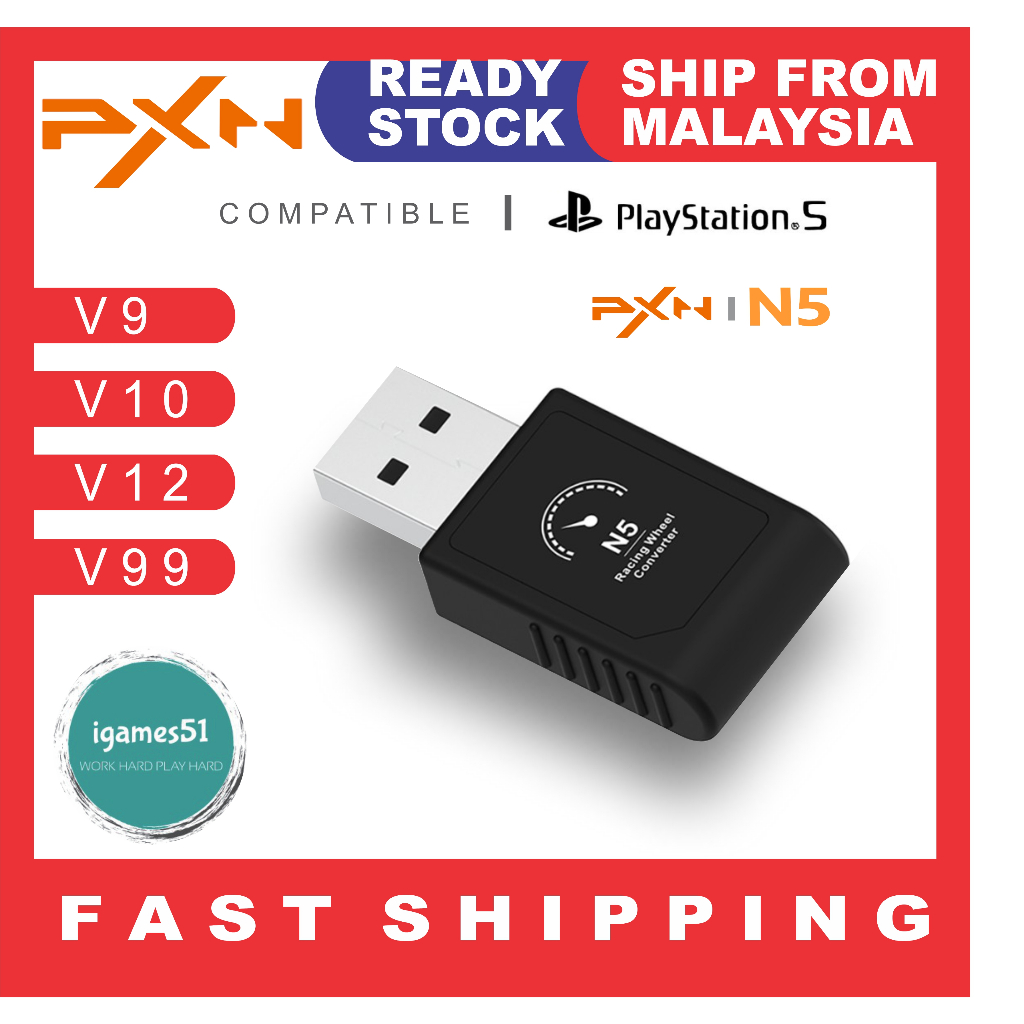 PXN N5 Racing Wheel Converter Wireless Receiver USB Bluetooth For PS5 Playstation 5 Fit V9 V99 ...