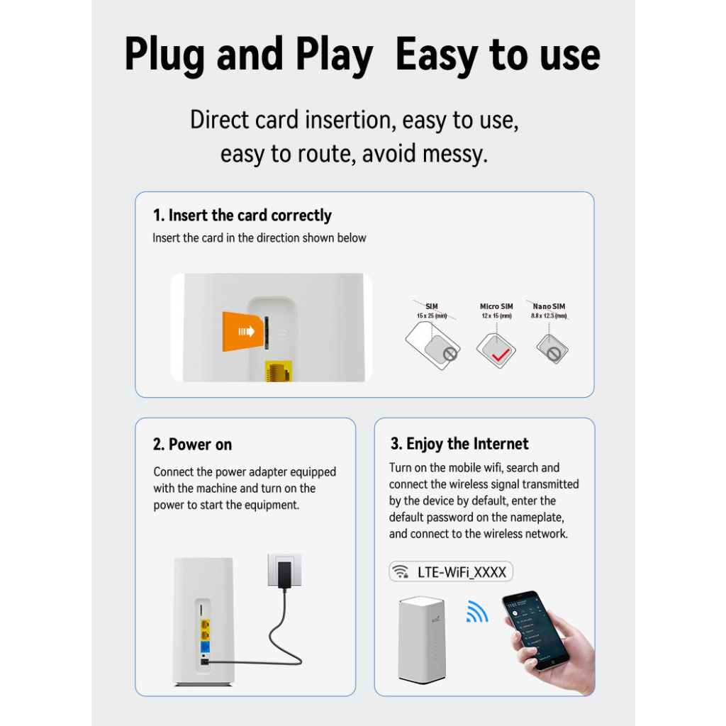 🔥LIMITED PROMOTION🔥CPE PRO WiFi Router Sim Card Modem 𝟒𝐆/𝟓𝐆 LTE Cat12 ...