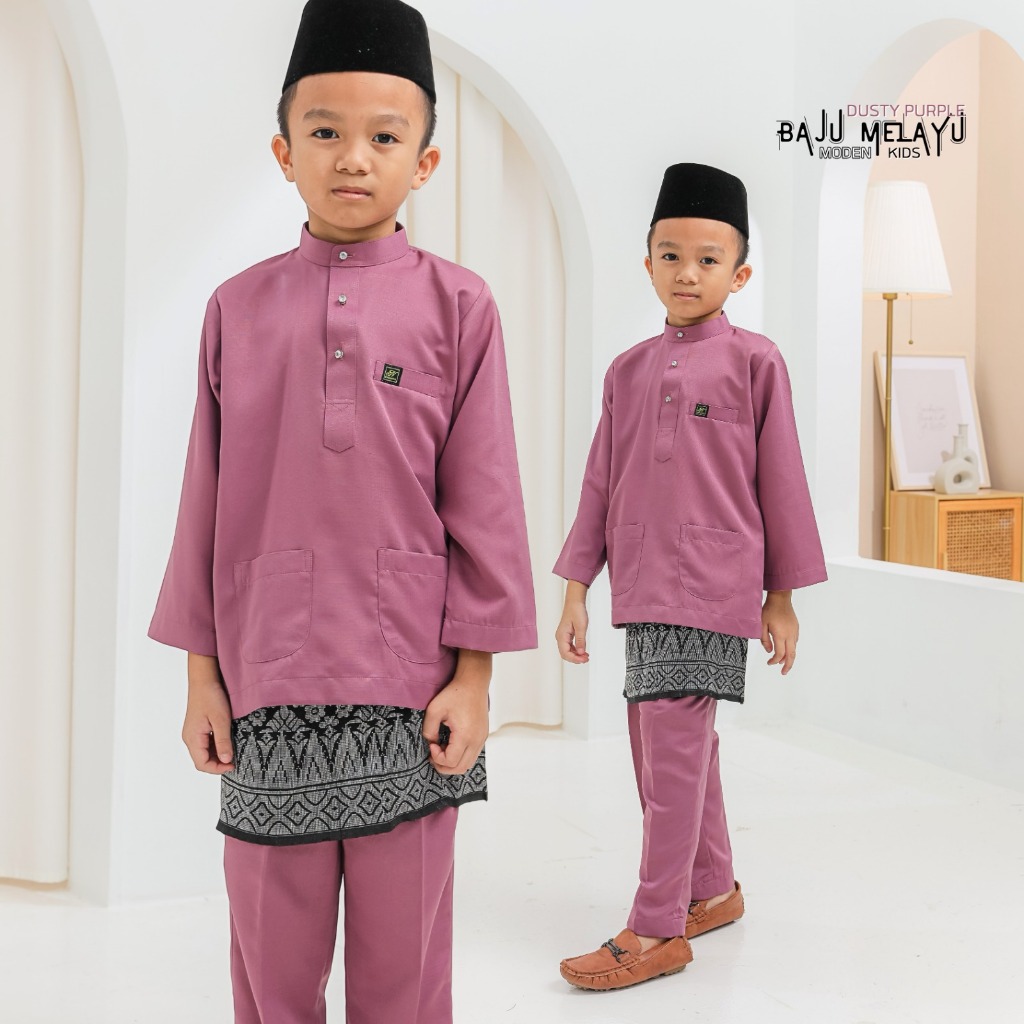 Baju Melayu Budak + Sampin In 10 colour I Baju Melayu Moden I Raya 2024 ...