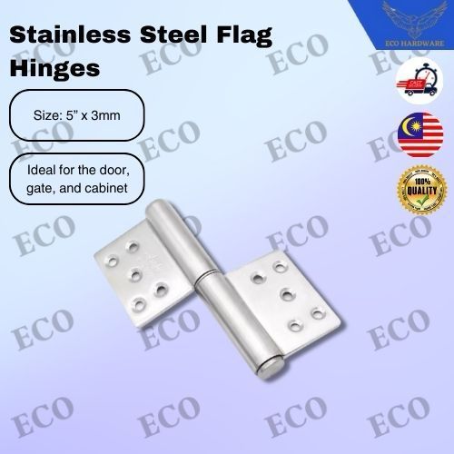 2pcs Heavy Duty Stainless Steel Flag Hinge 360 Degree 2.5mm Thickness Window Gate Door ...