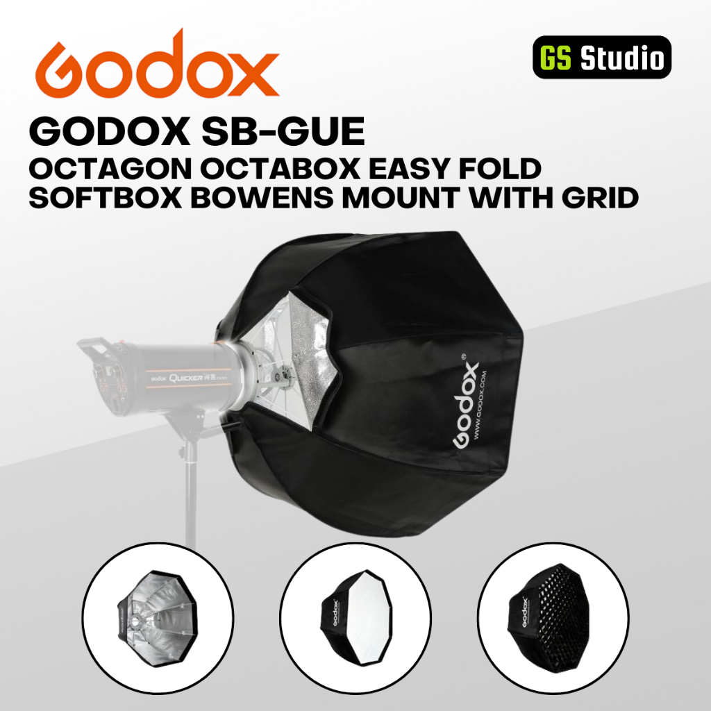 Godox SB-GUE Octagon Octabox Easy Fold Softbox Bowens Mount With Grid ...
