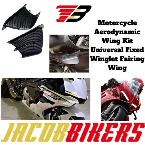 Motorcycle Aerodynamic Wing Kit Universal Fixed Winglet Fairing Wing ...