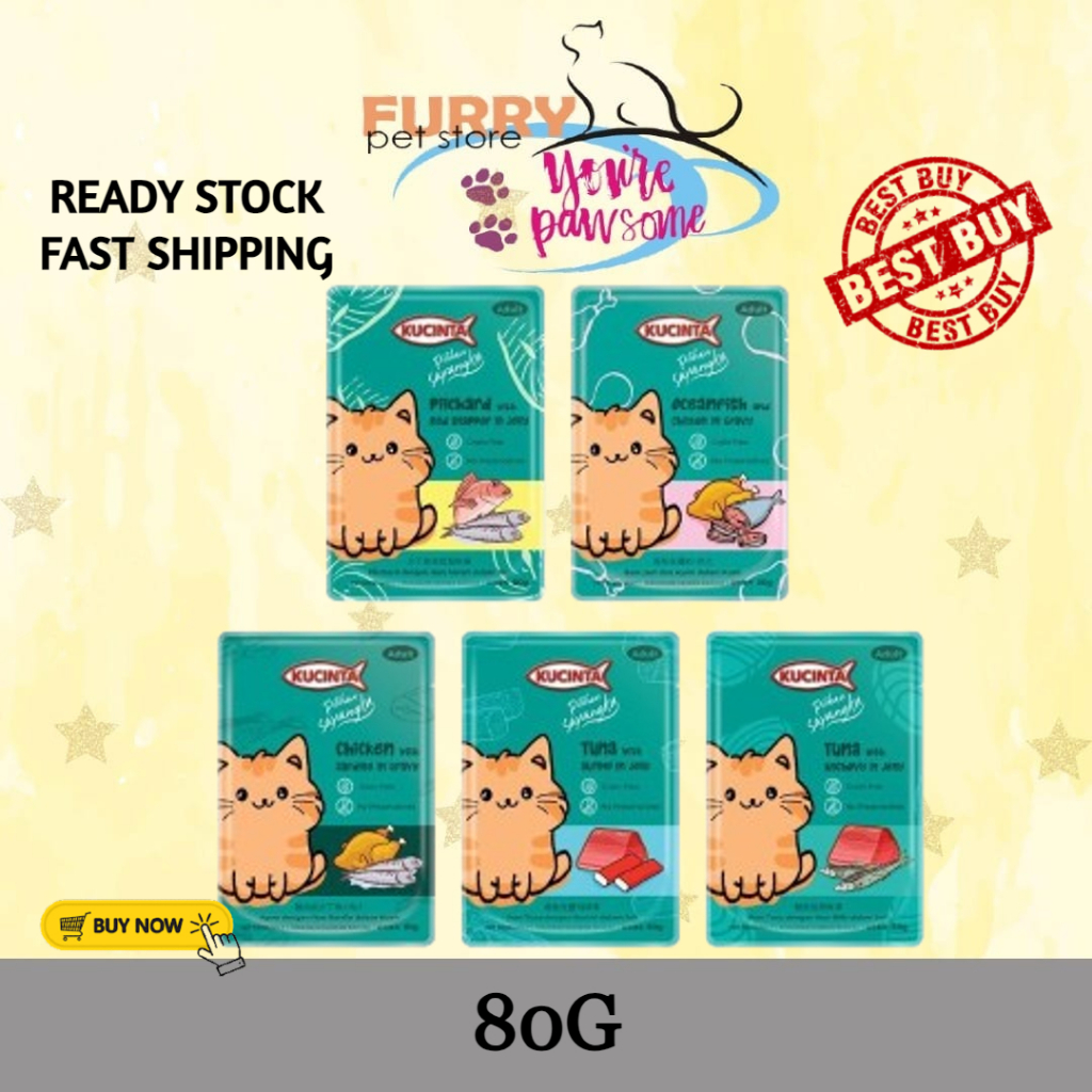 KUCINTA 80G Pouch Cat Food/ Wet Cat Food/ Makanan Kucing/ Pet Food ...