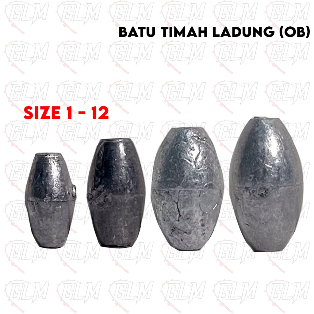 BATU TIMAH LADUNG ( OB ) LONG LEAD MEMANCING SIZE 1-12 | Shopee Malaysia
