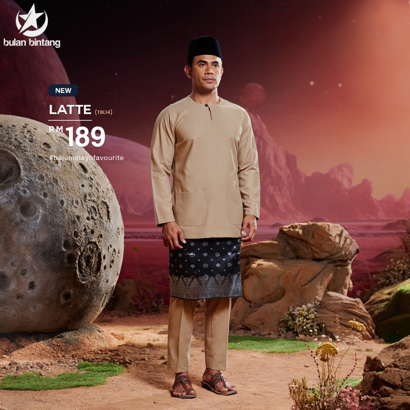 Baju Teluk Belanga Bulan Bintang RAYA 2024 : Latte (TBL14) | Shopee ...