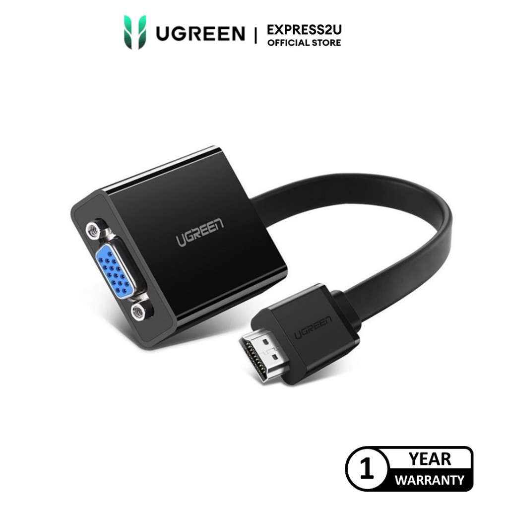 UGREEN HDMI TO VGA+3.5MM AUDIO 25CM CONVERTER (BLACK) | Shopee Malaysia