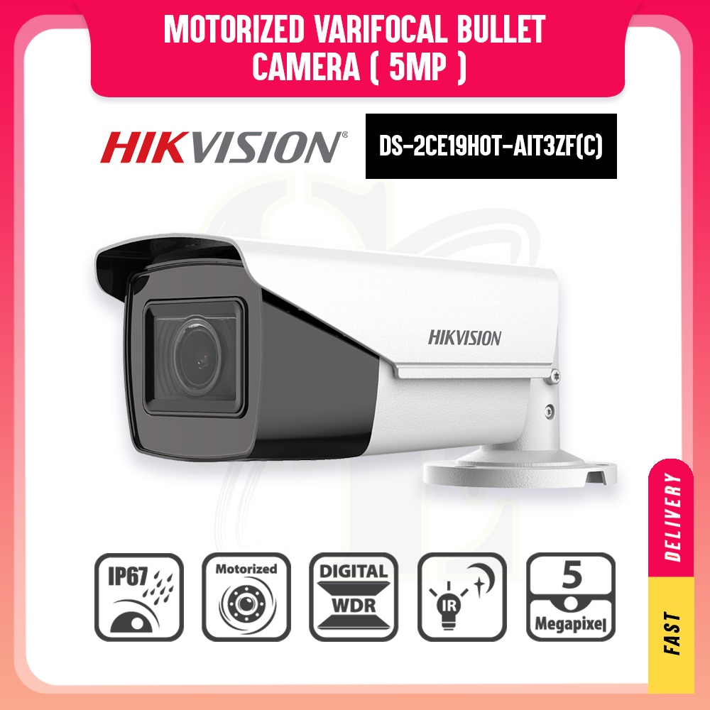 Hikvision DS-2CE19H0T-AIT3ZF(C) 5 MP Motorized Varifocal Bullet Camera | Shopee Malaysia