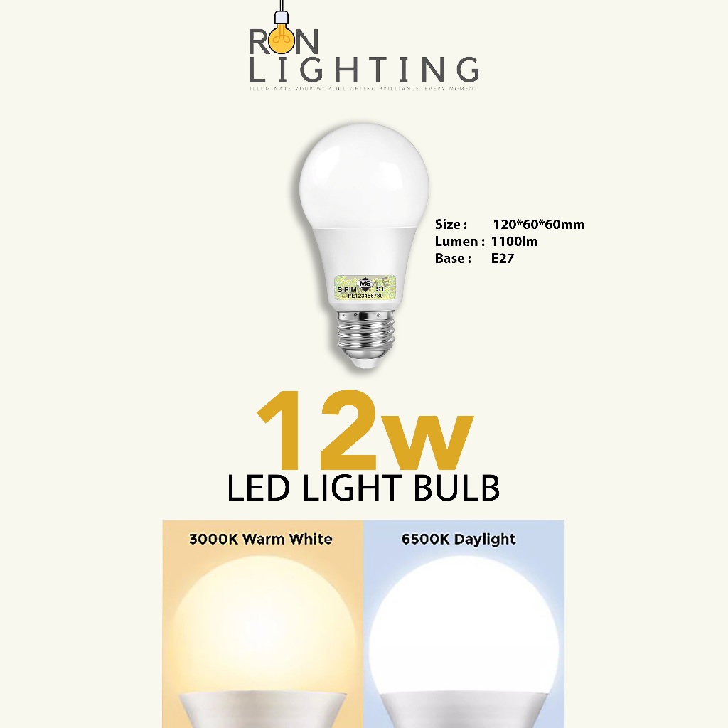 [SIRIM] Lampu Led Light Bulb Lampu Led Siling Mentol E27 LED Bulb Downlight 5W 7W 9W 12W 15W 18W ...