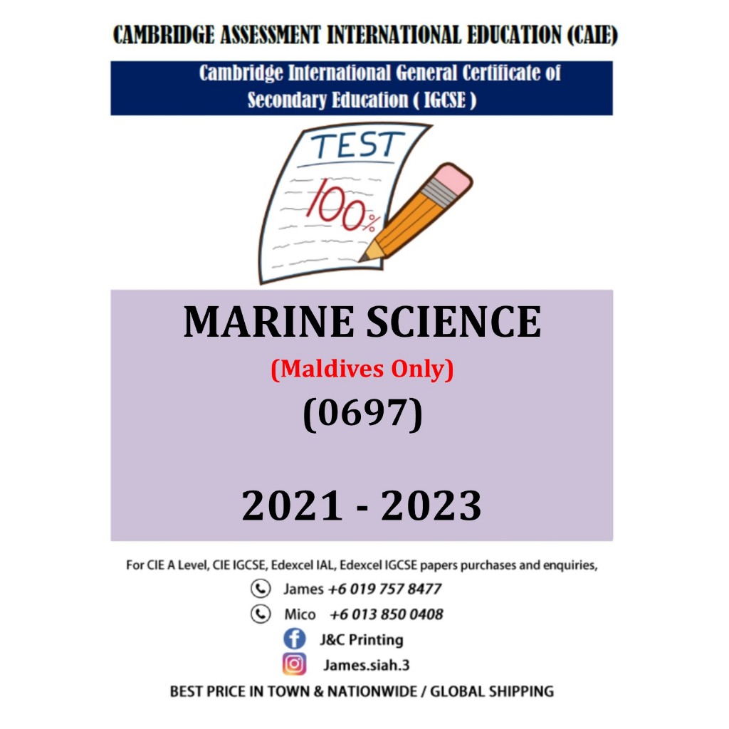 Cambridge Igcse Past Year Papers Marine Science (Maldives Only) 0697 P1 ...