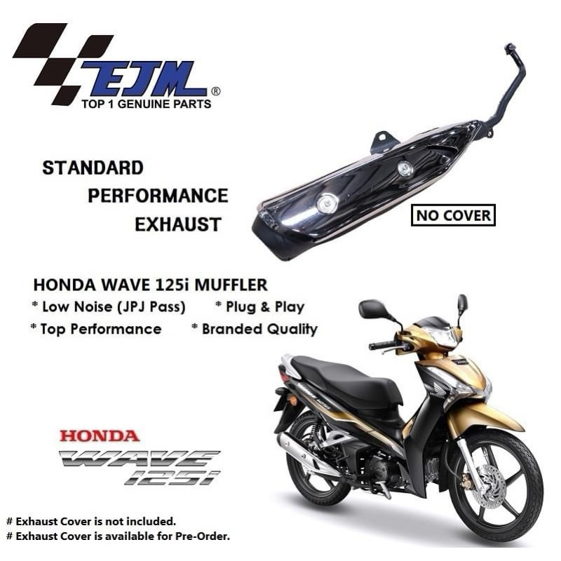 EJM WAVE 125i 28MM RACING EKZOS PIPE STD OPEN E POWER BELANG PIPE ...