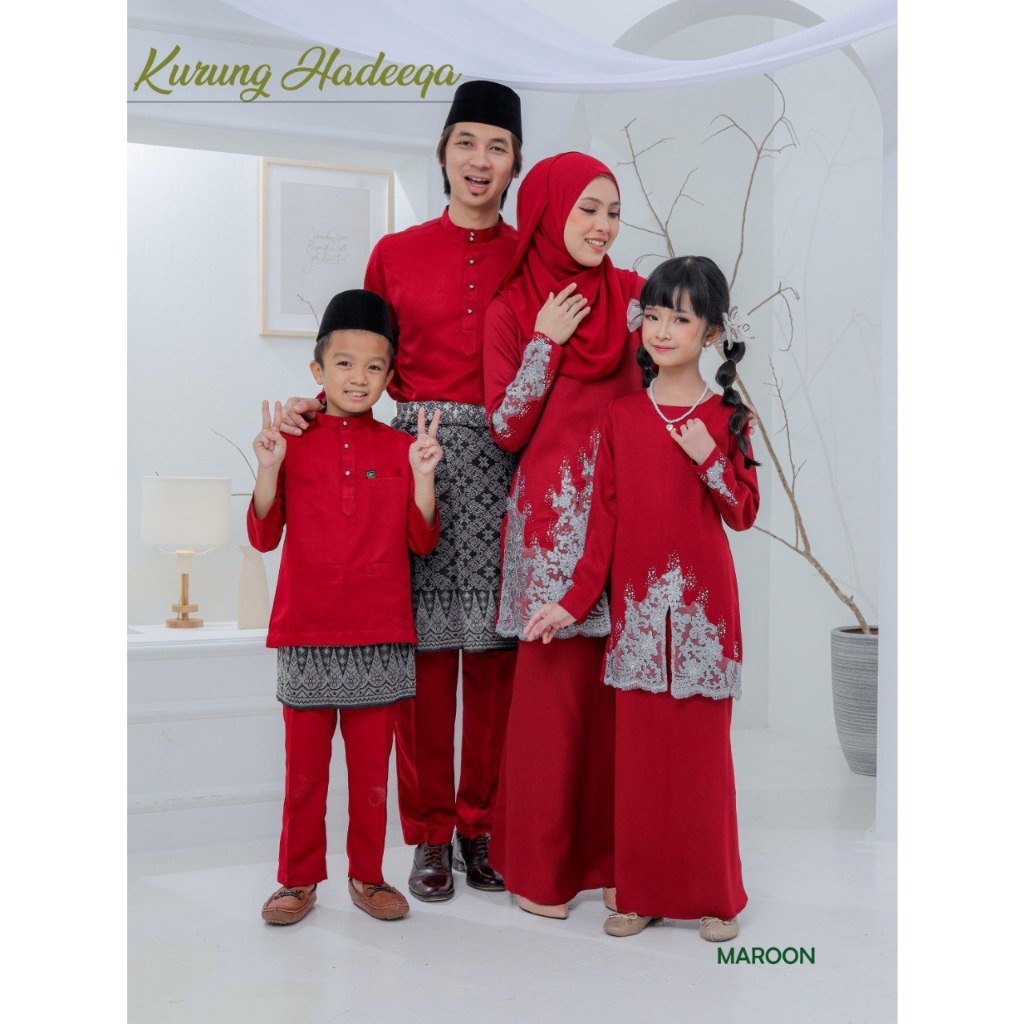 MASROM BOUTIQUE / SET FAMILY | KURUNG MODEN HADEEQA | SET RAYA | MAROON ...