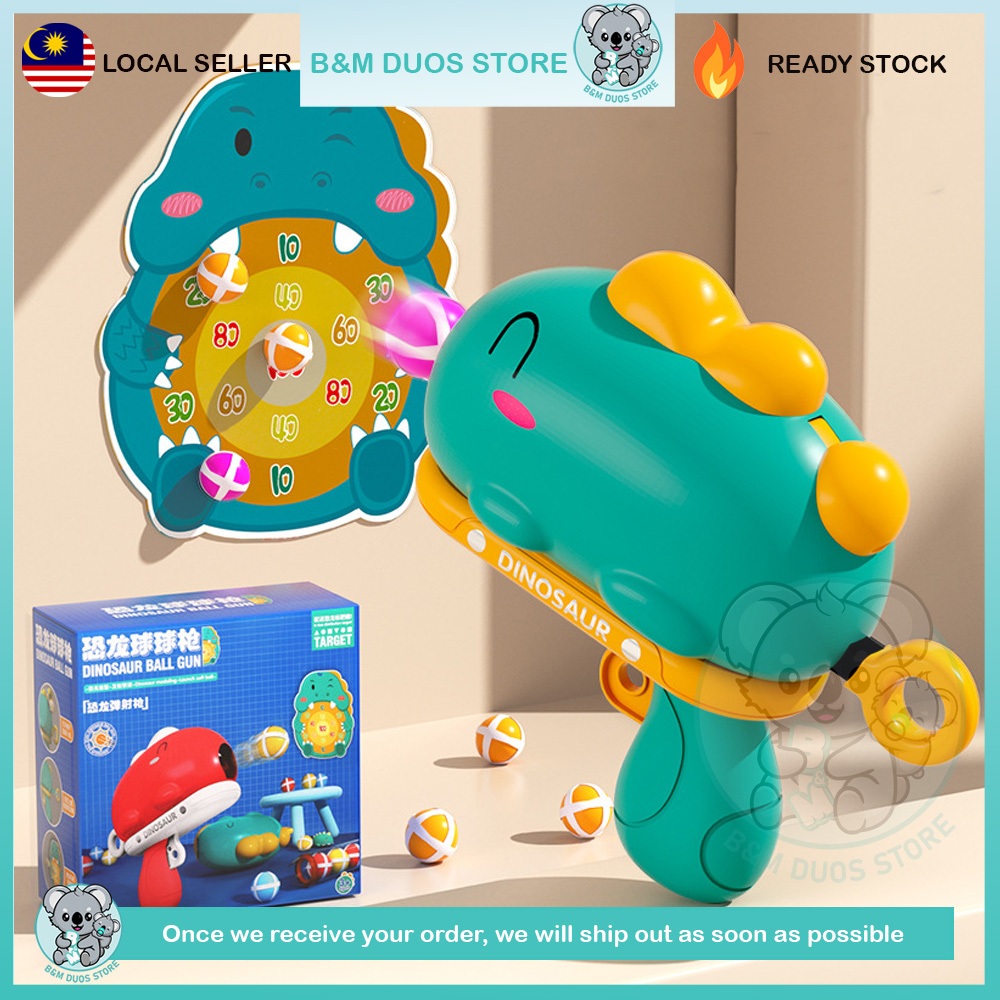 [🔥READY STOCK🔥]Dinosaur Sticky Ball Shooter Blaster Gun Kids ...