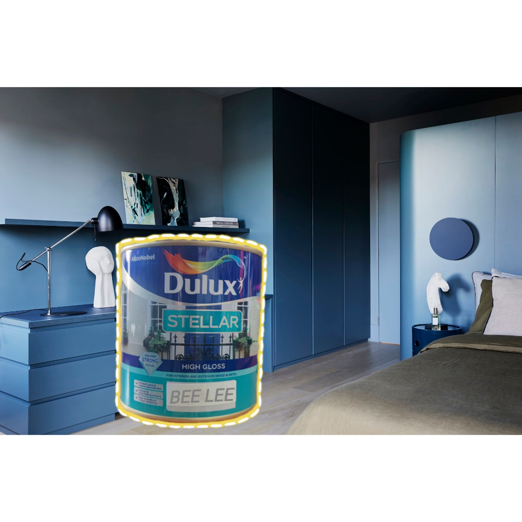((100% ORIGINAL))《DULUX Stellar High Gloss 》 Paint Blue Colour ／／ Cat ...