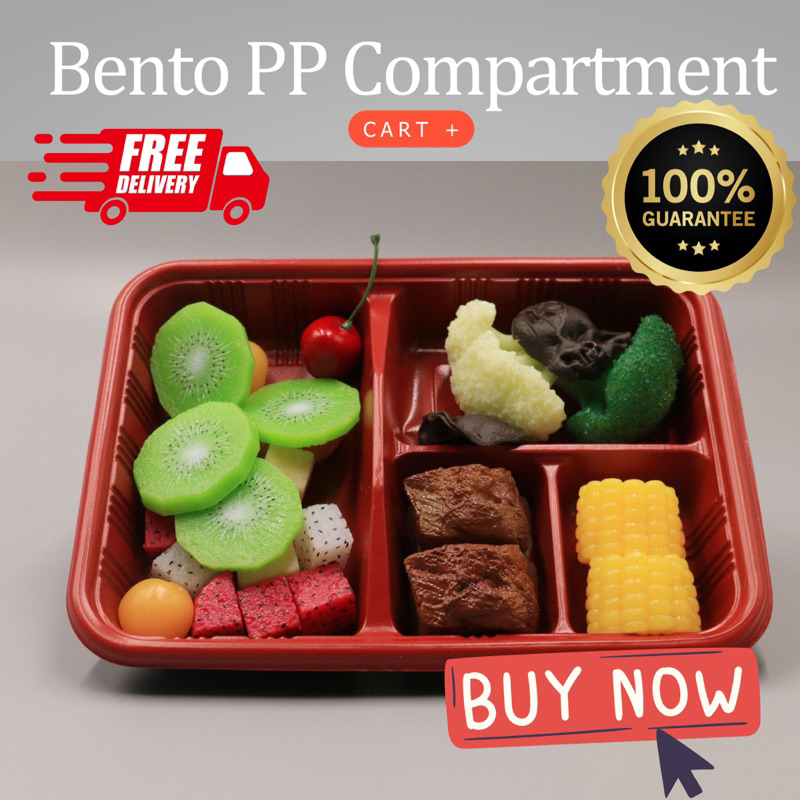 Compartment Bento Box Plastic Containers Lunch 50pcs | Shopee Malaysia