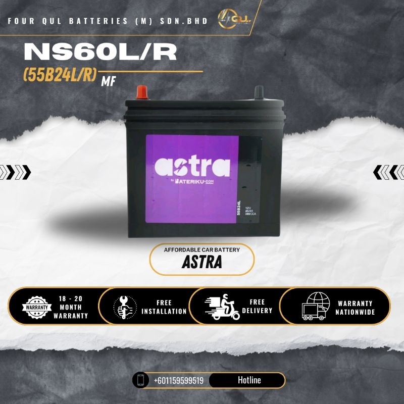 BATERI KERETA | NS60L/R | 55B24L | MF| ASTRA | Shopee Malaysia