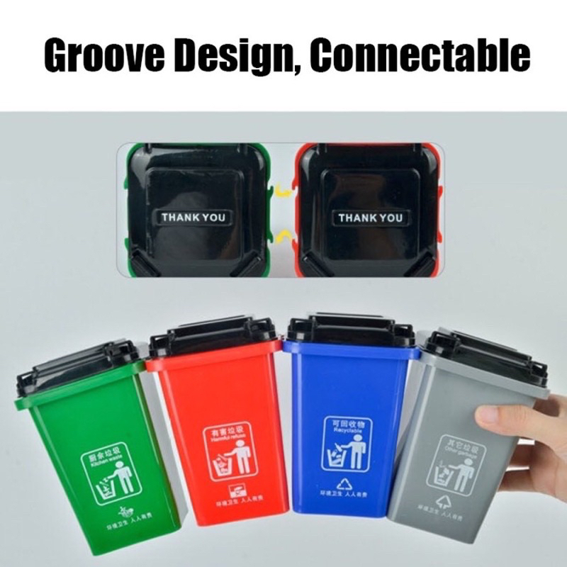 Table top MINI DUSTBIN with cover | Shopee Malaysia